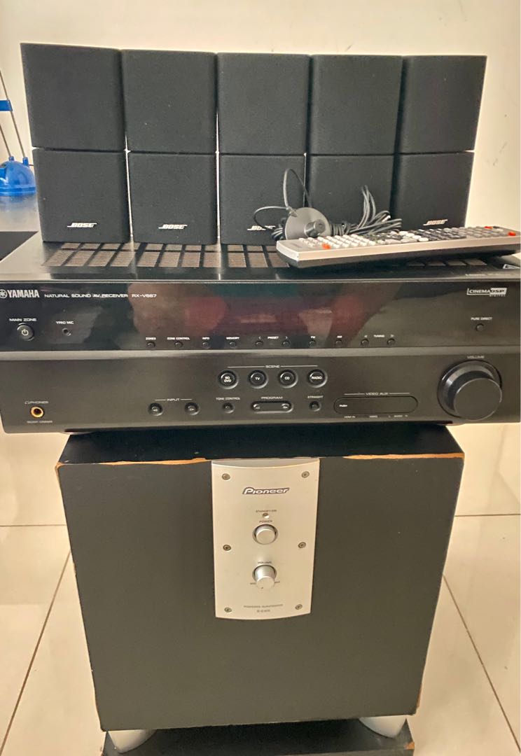 Yamaha RX-V667 with bose speakercomplete set, TV & Home Appliances, TV ...