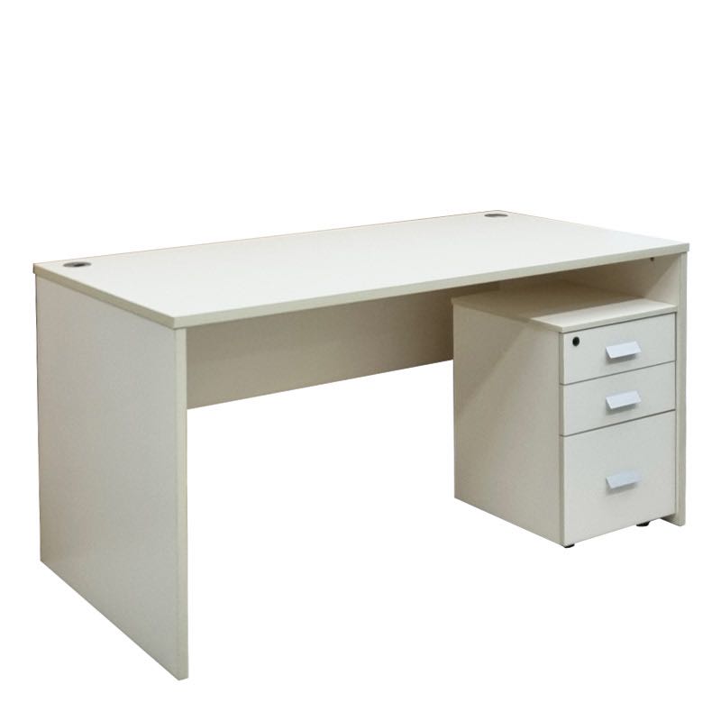 5ft Desk + Pedestal (Off white), Furniture & Home Living, Furniture ...