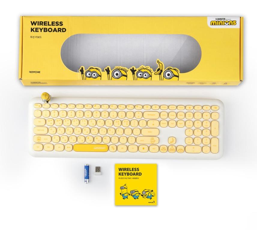 韓國代購: Royche X Minions 無線keyboard, 電腦＆科技, 電腦周邊及配件, 電腦鍵盤及相關產品 - Carousell