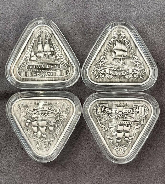 Triangular Shipwreck Series Antiqued Silver Coin (Set of 4) 2019 2020 ...