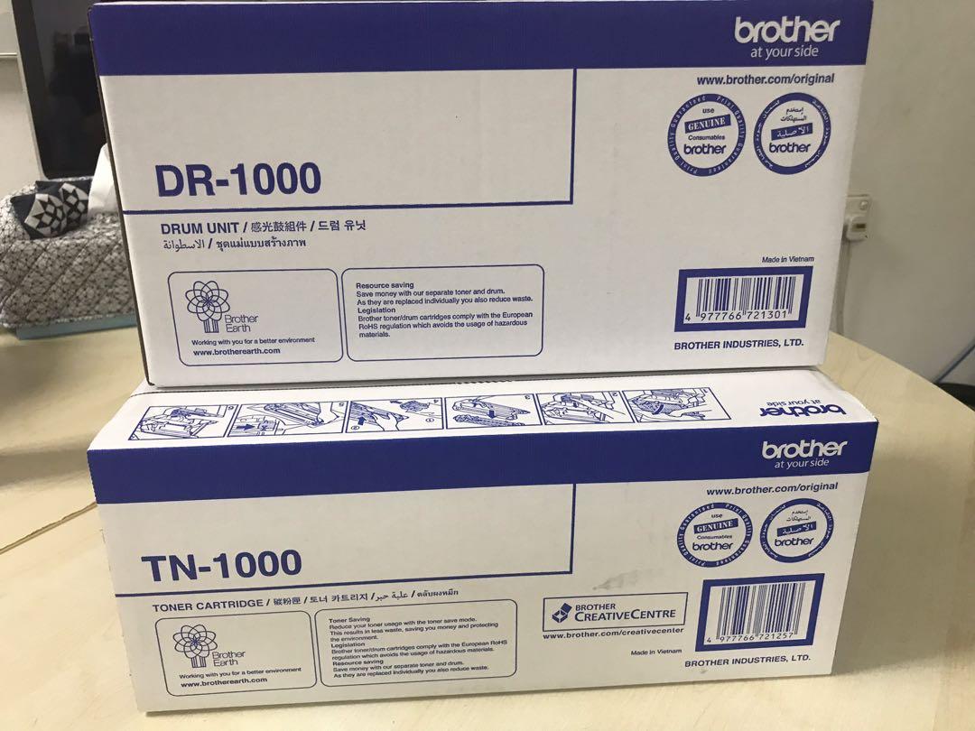 Brother TN1000 Toner & DR1000 Drum, Computers & Tech, Printers ...