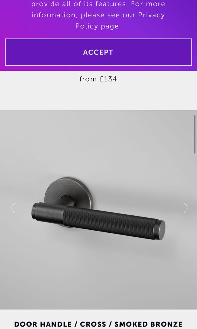 Buster and punch door handle and thumb lock in black, Furniture & Home ...