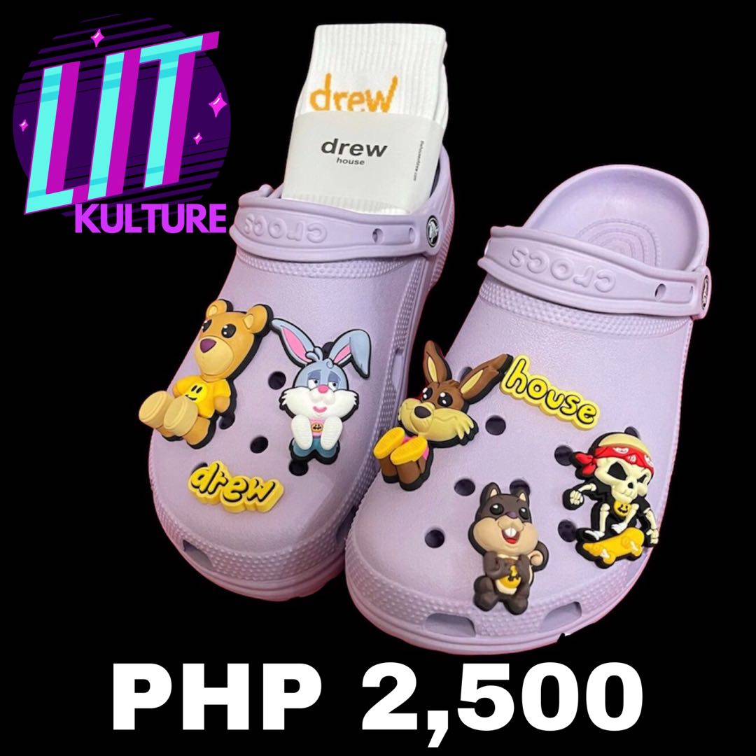 CROCS x DREW HOUSE LILAC, Men's Fashion, Footwear, Slippers & Slides on ...