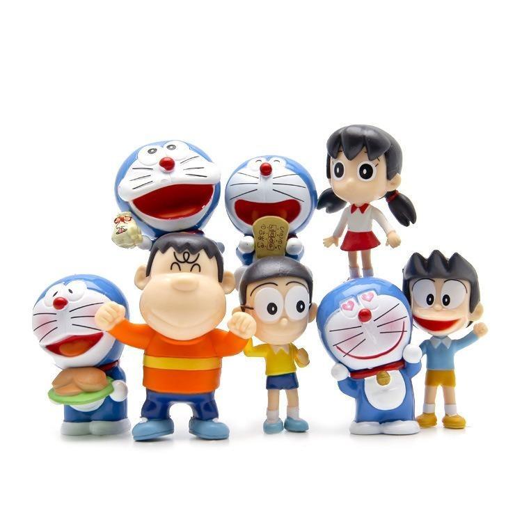 Doraemon / Nobita and Friends Figurines / Cake Toppers (8 Pcs A Set ...