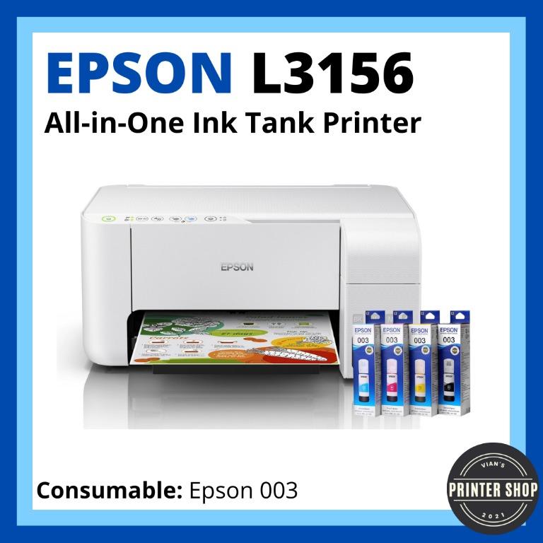 Epson EcoTank L3156 Wi-Fi All-in-One Ink Tank Printer, Computers & Tech ...