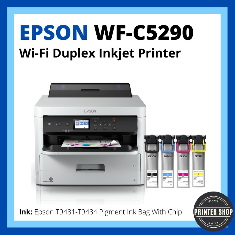 Epson Work Force Pro WF-C5290 Wi-Fi Duplex Inkjet Printer, Computers ...