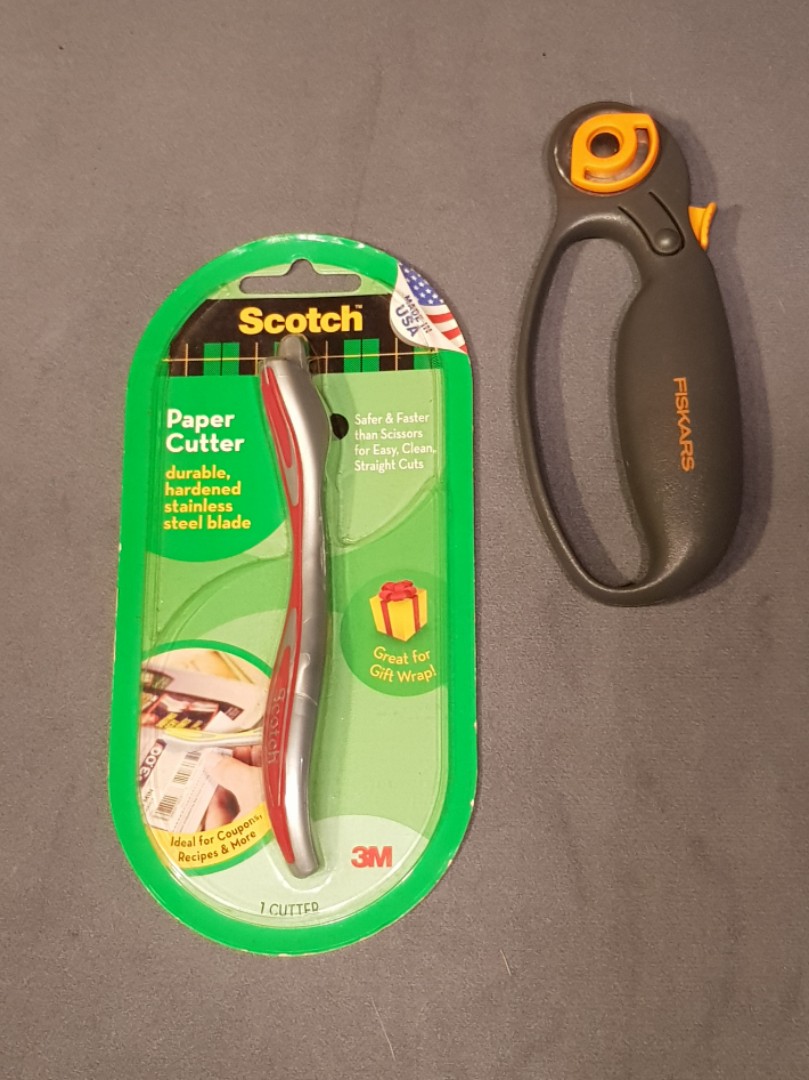 Fishkars rotary cutter & 3M Scotch Paper cutter, Hobbies & Toys ...