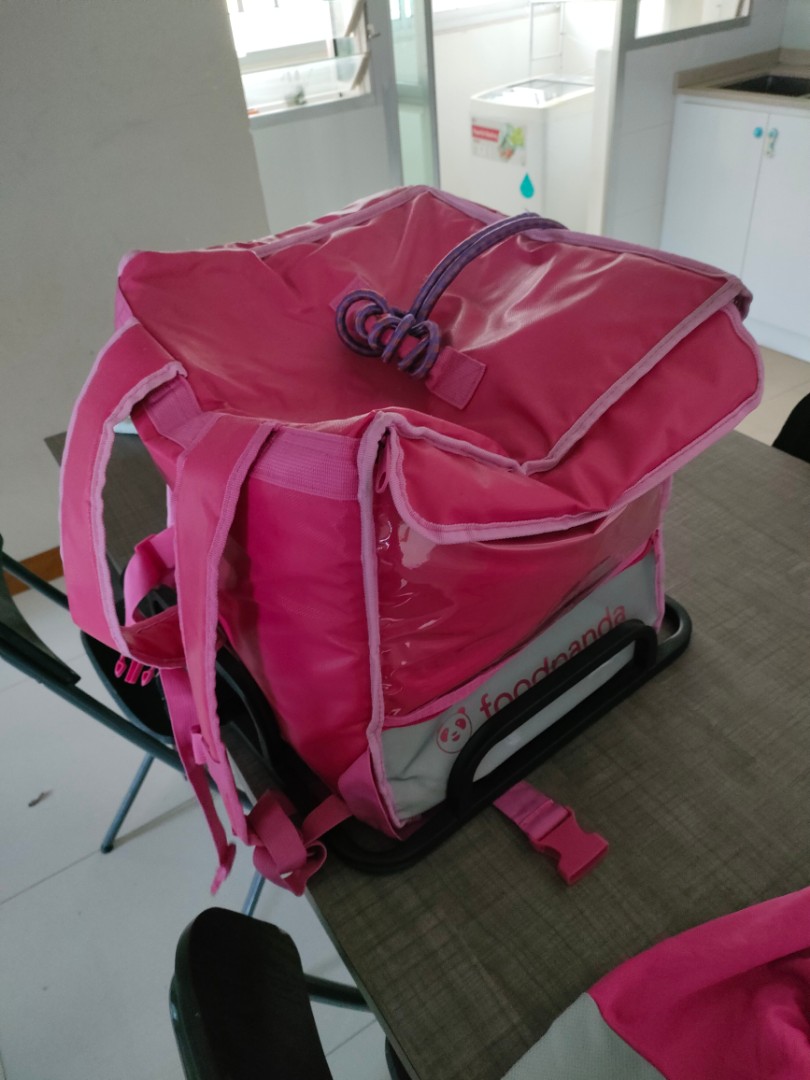 Foodpanda delivery bag + bicycle rack + foodpanda shirts, Everything ...