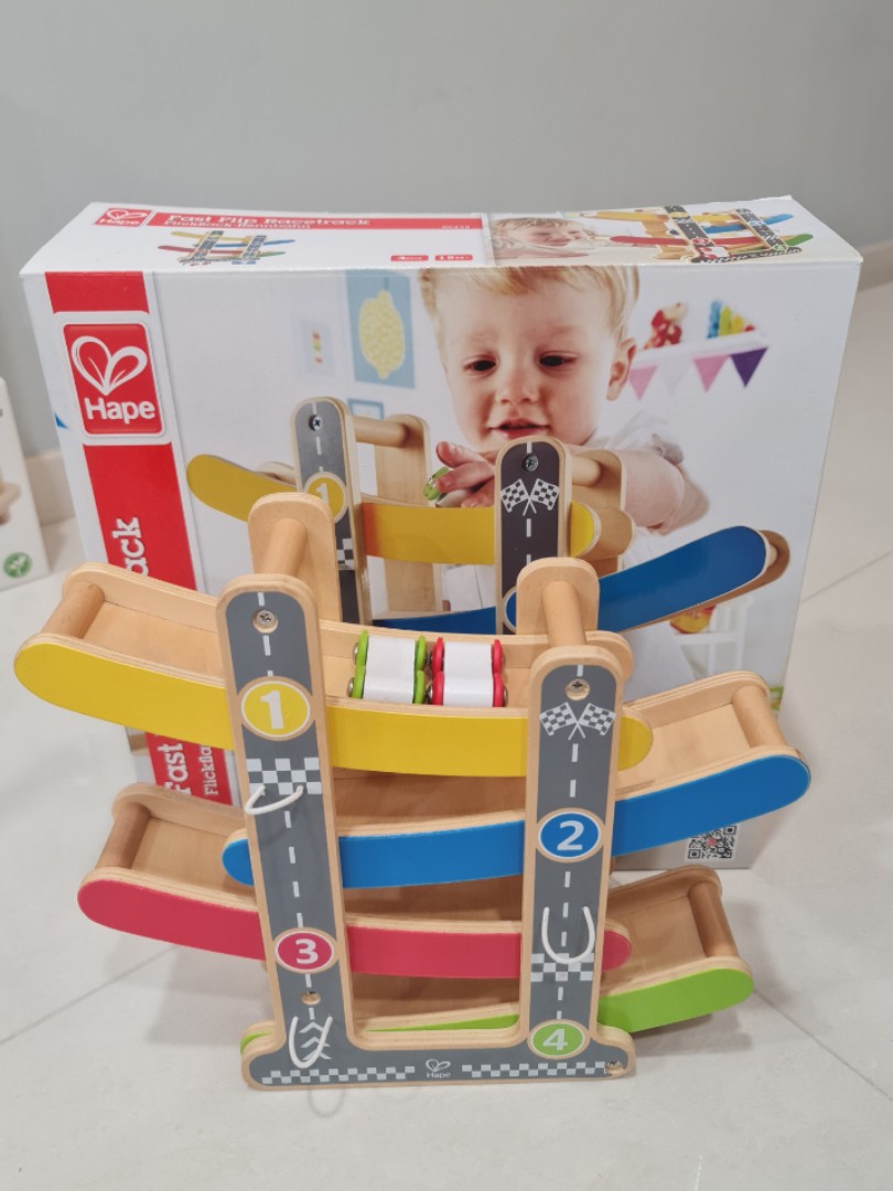 Hape Fast Flip Racetrack, Babies & Kids, Infant Playtime on Carousell