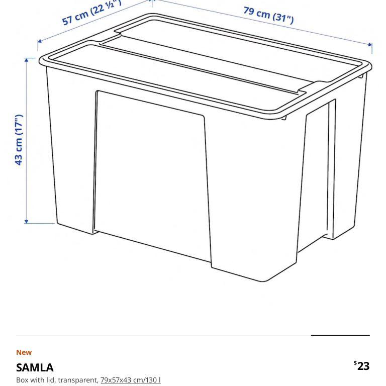 IKEA transparent large storage boxes with wheels and lid, Furniture ...