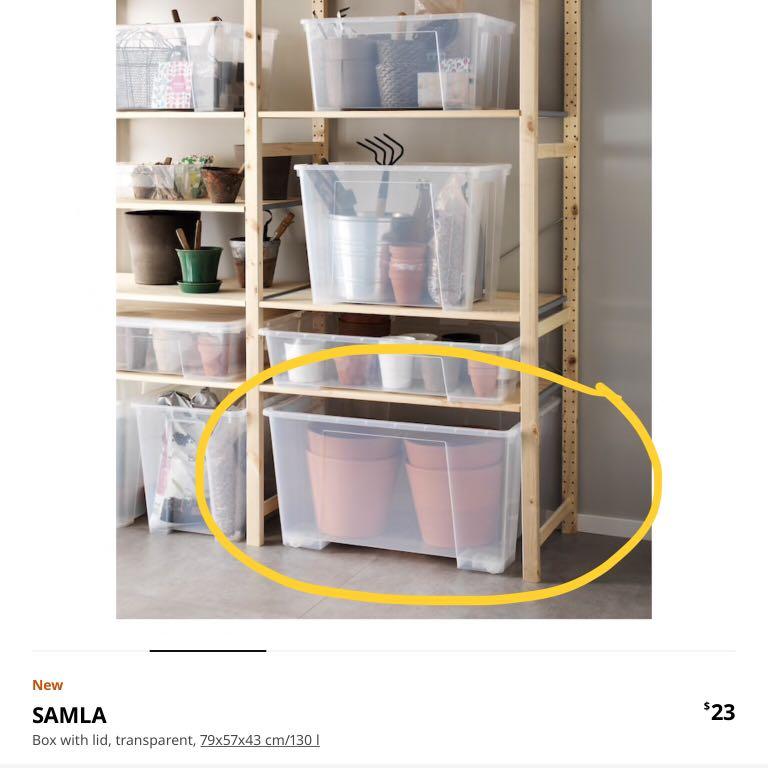 IKEA transparent large storage boxes with wheels and lid, Furniture ...