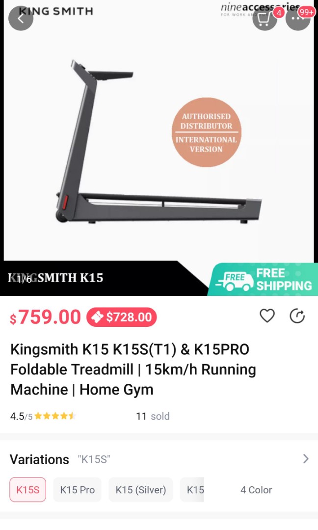 Kingsmith K15S, Sports Equipment, Exercise & Fitness, Cardio & Fitness ...