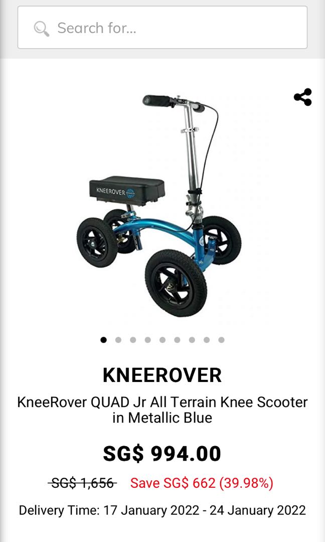 Knee scooter knee rover, Health & Nutrition, Assistive & Rehabilatory ...