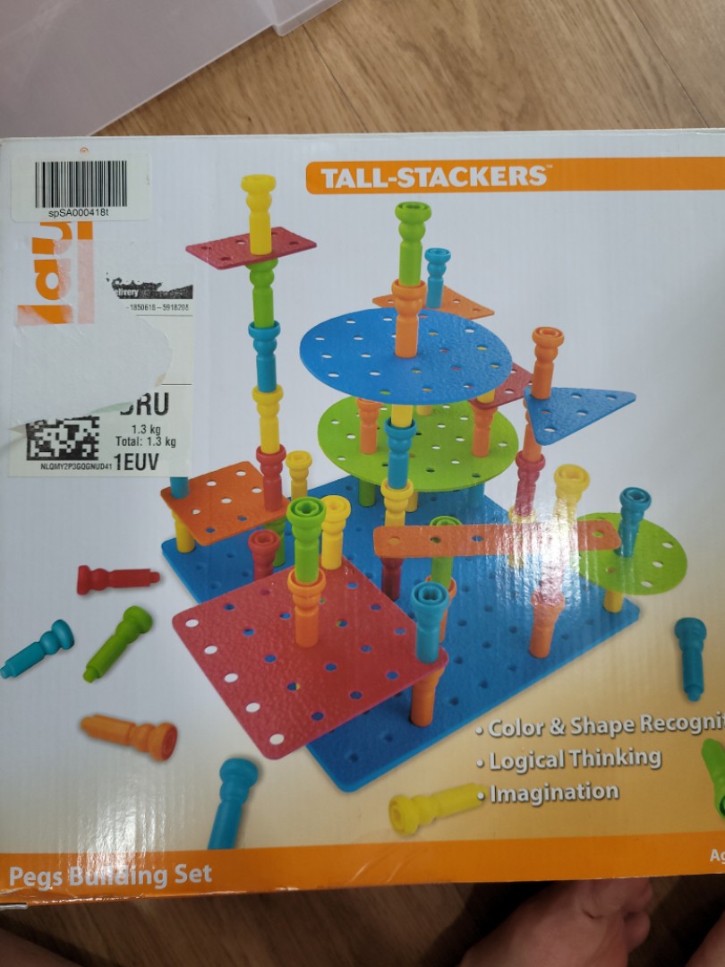 Lauri Tall-Stackers Pegs Building Set, Hobbies & Toys, Toys & Games on ...