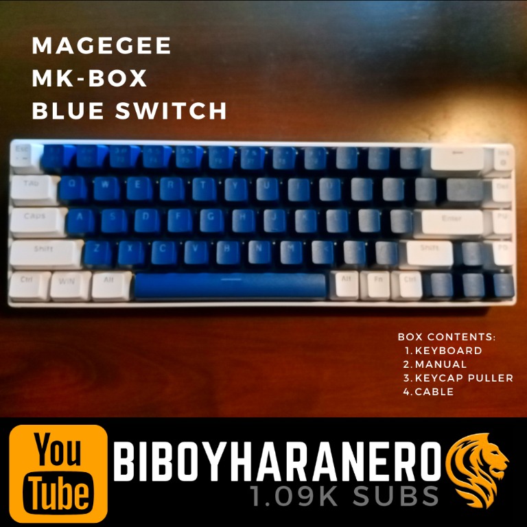 MAGEGEE MK-Box 65% Mechanical Keyboard with Blue Switches, Computers ...