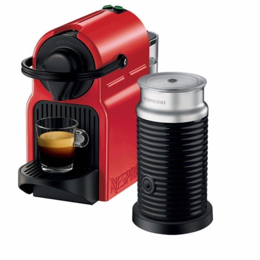 Nespresso Inissia Ruby Red Colour & Aeroccino 3 Bundle, TV & Home ...