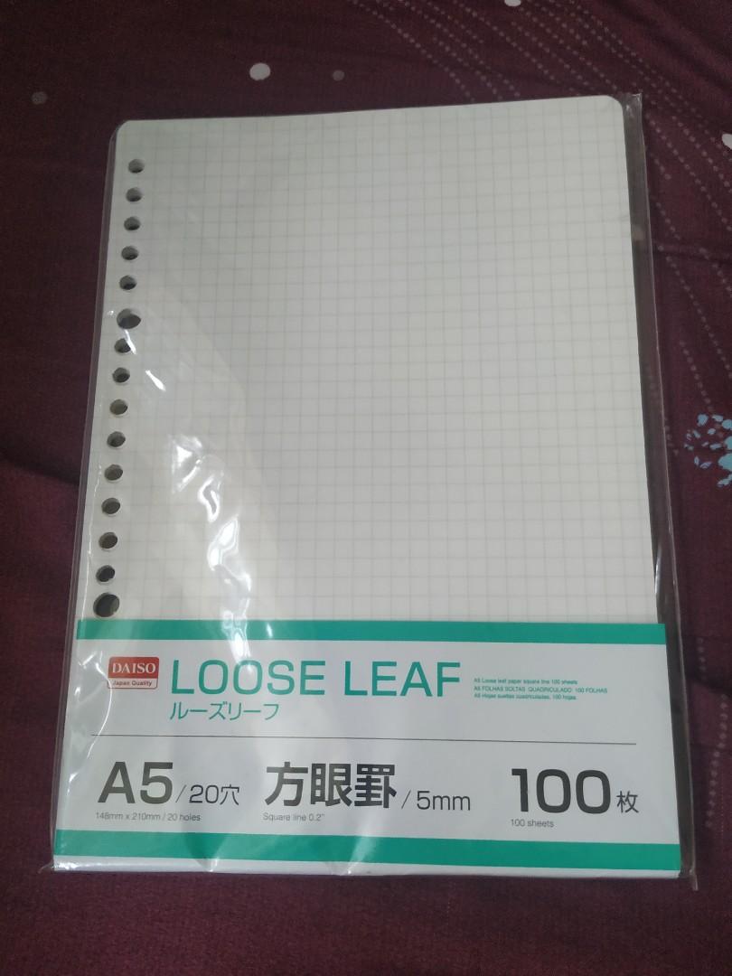 [Notebooks] Daiso A5 Grid loose leaf/B5 Grid Sketchbook (notebook ...