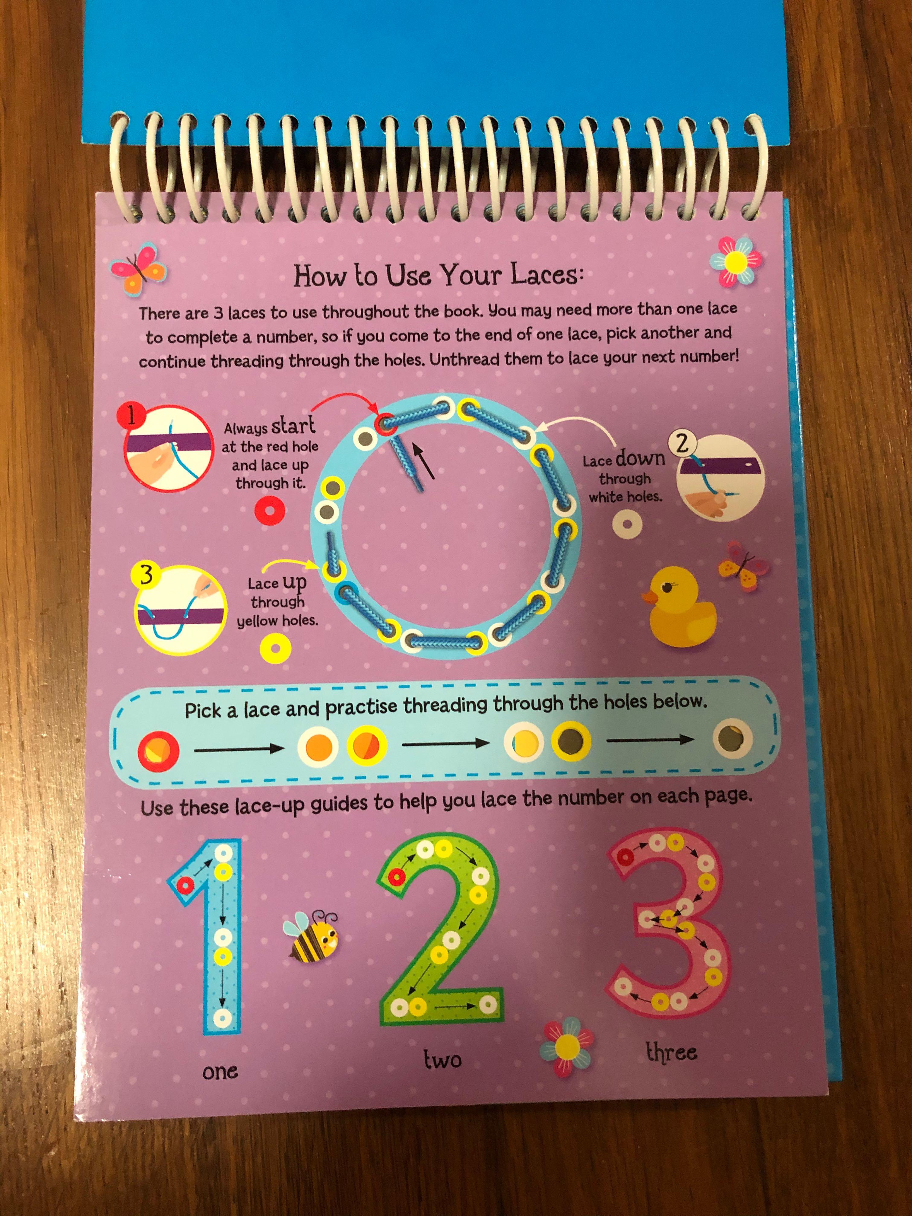 Number 1 - 12 Lacing Book, Hobbies & Toys, Books & Magazines, Children ...