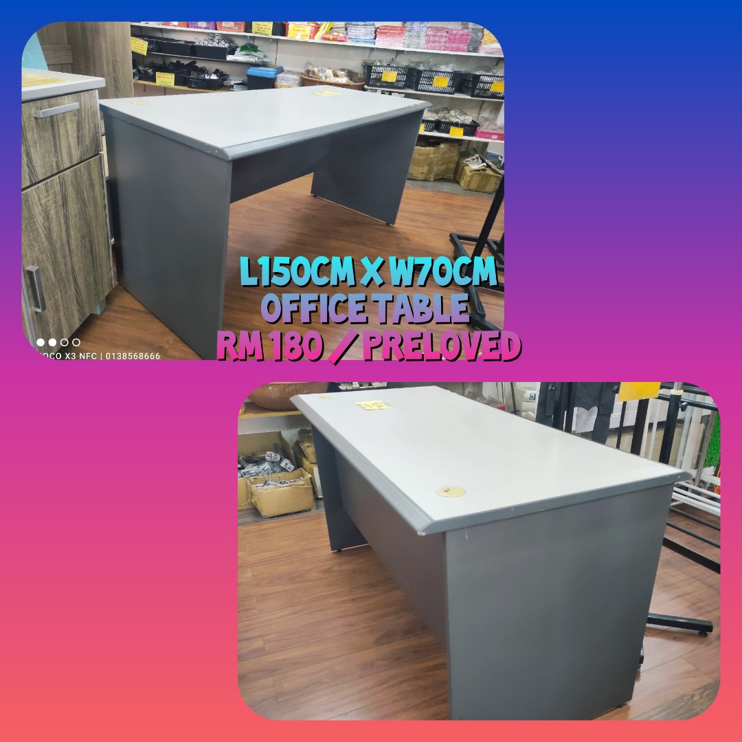 Office Table ( Preloved ), Furniture & Home Living, Furniture, Tables ...