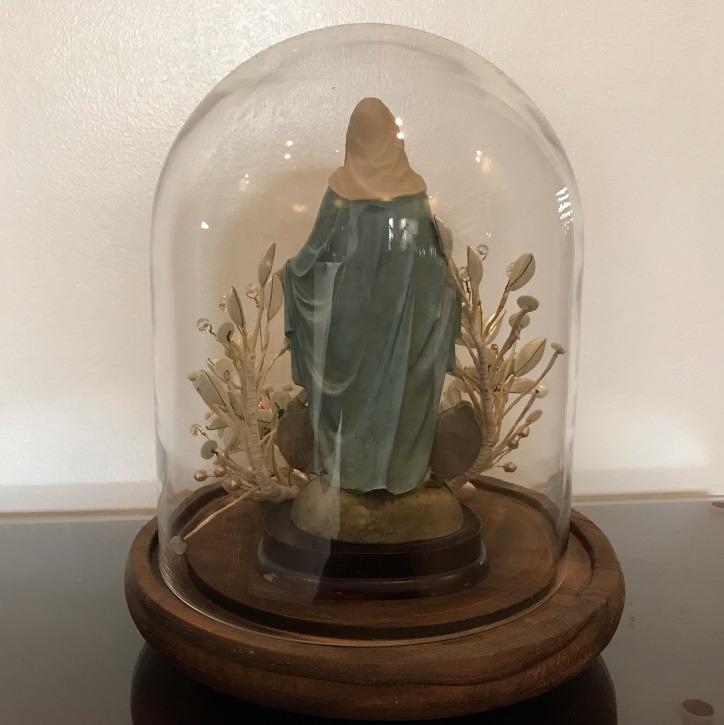 Our Lady of the Miraculous Medal Statue with Shell Flowers in Glass ...
