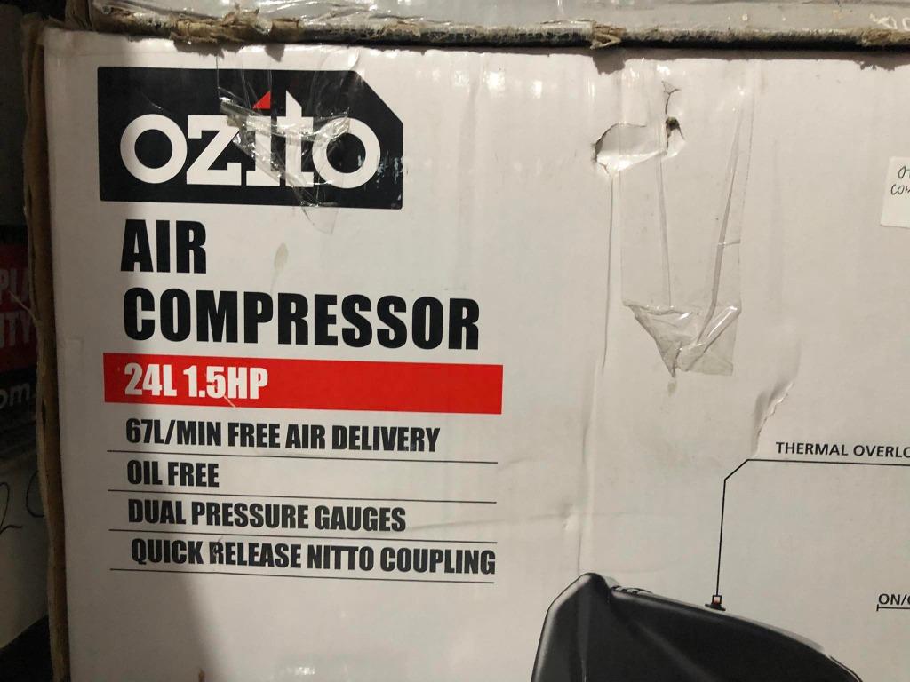 Ozito Air Compressor 1.5HP 24 Litre 1100w, Commercial & Industrial ...