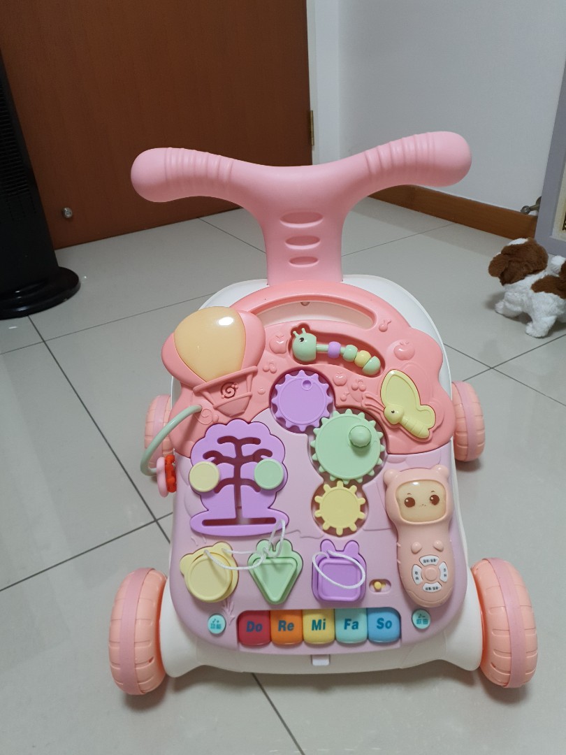Pink Chinese Musical Walker, Babies & Kids, Infant Playtime on Carousell