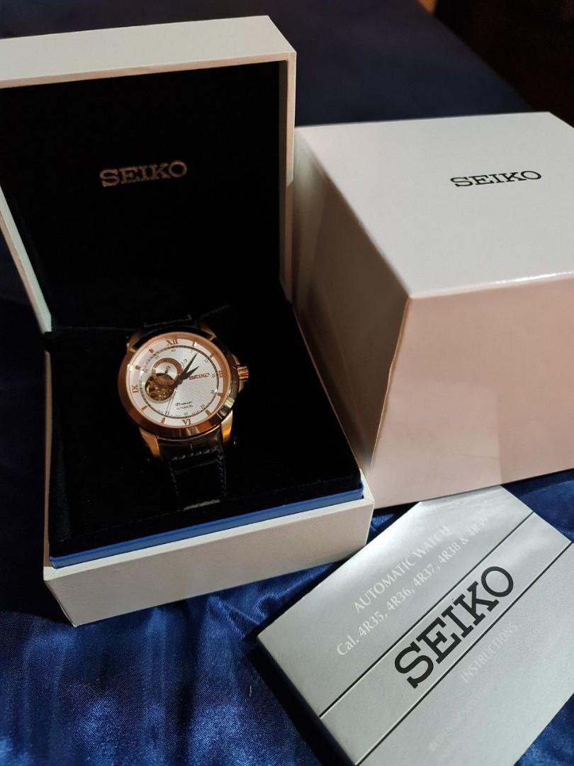 Seiko Rose Gold Premier Automatic Unisex Watch, Luxury, Watches on ...