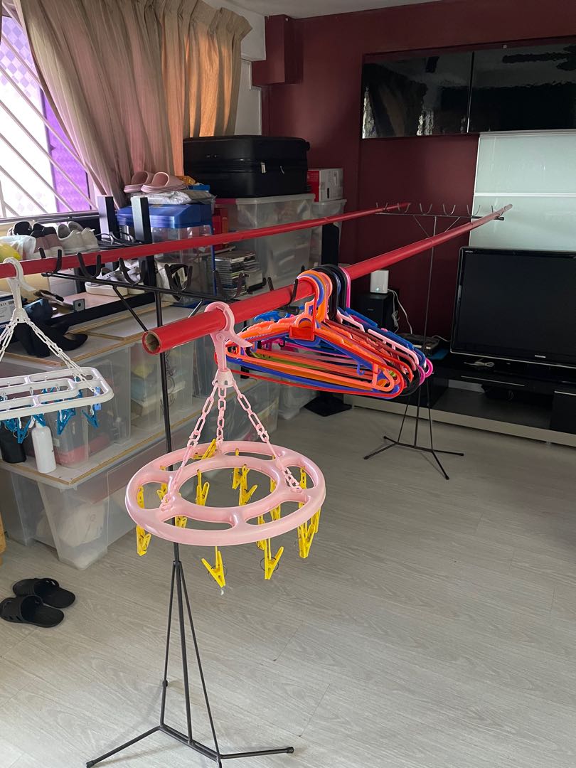 Standing Bamboo Pole Holder, Furniture & Home Living, Home Improvement ...