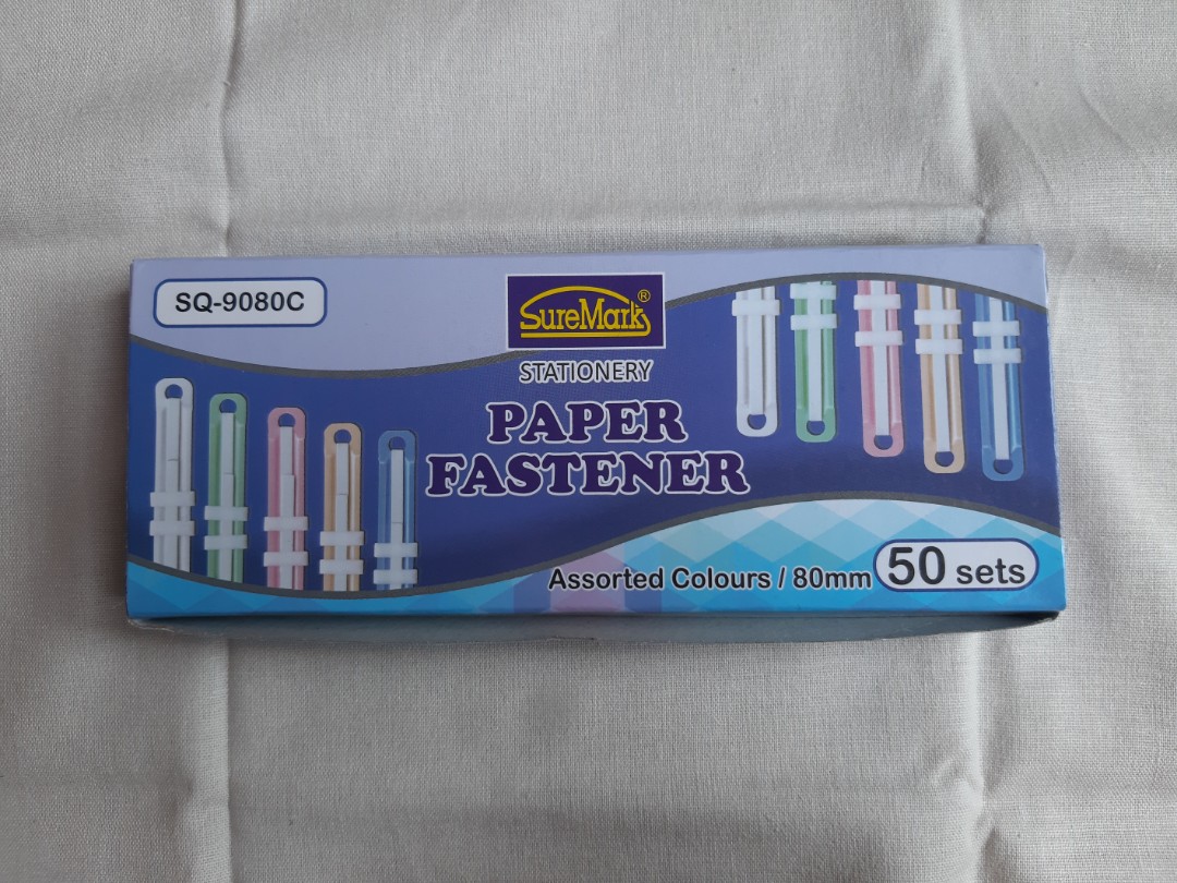 Suremark Assorted Colours Paper Fastener (50 Pieces), Hobbies & Toys ...