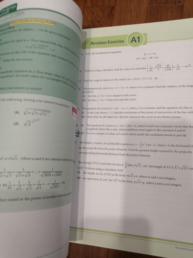 think! Additional Mathematics 10th Edition Textbook A and B, Hobbies ...