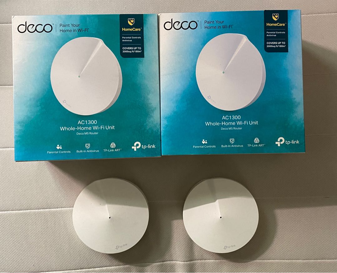 TP-LINK DECO AC 1300 M5 Router x2, 電腦＆科技, 電腦周邊及配件, Wifi及上網相關產品 - Carousell