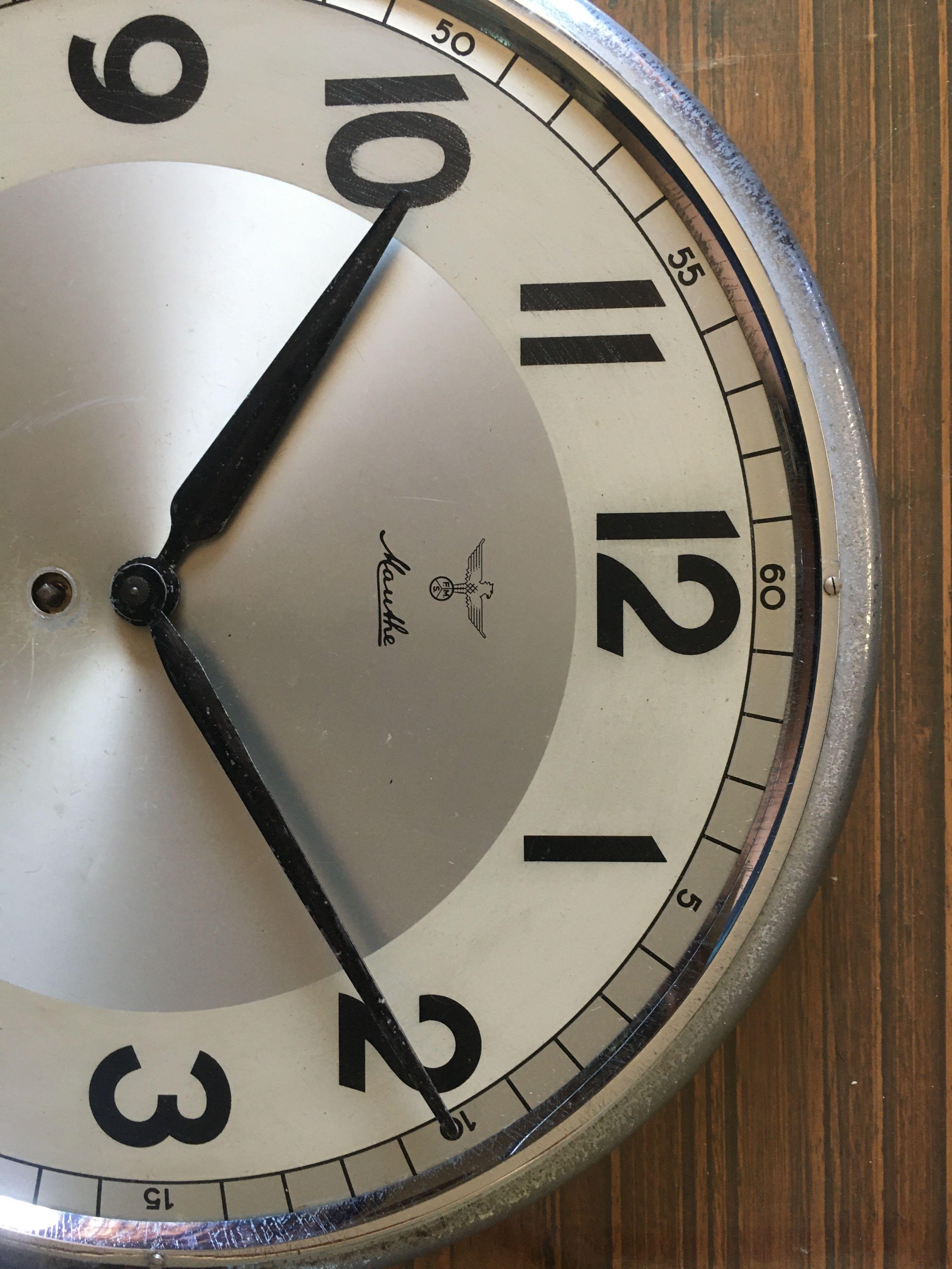 Vintage MAUTHE wall clock, Hobbies & Toys, Memorabilia & Collectibles ...