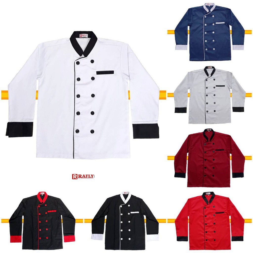 0Baju Chef - Baju Koki - Baju Koki Lengan Panjang - Baju Koki Pria ...