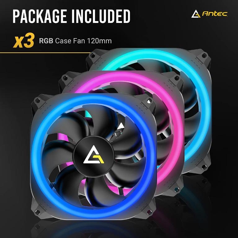 Antec 120mm RGB Case fan,4-pin RGB, Prizm spark Series, RGB High ...