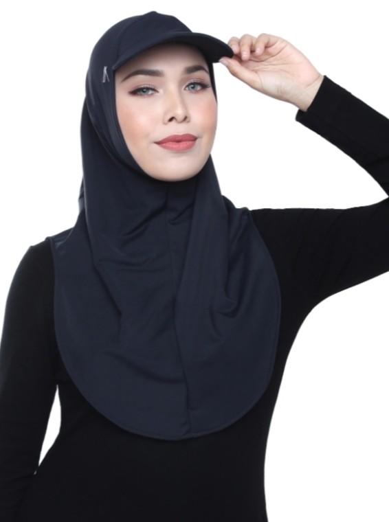 AQUA SOL NINJA CAP - BLACK EDITION, Women's Fashion, Muslimah Fashion ...