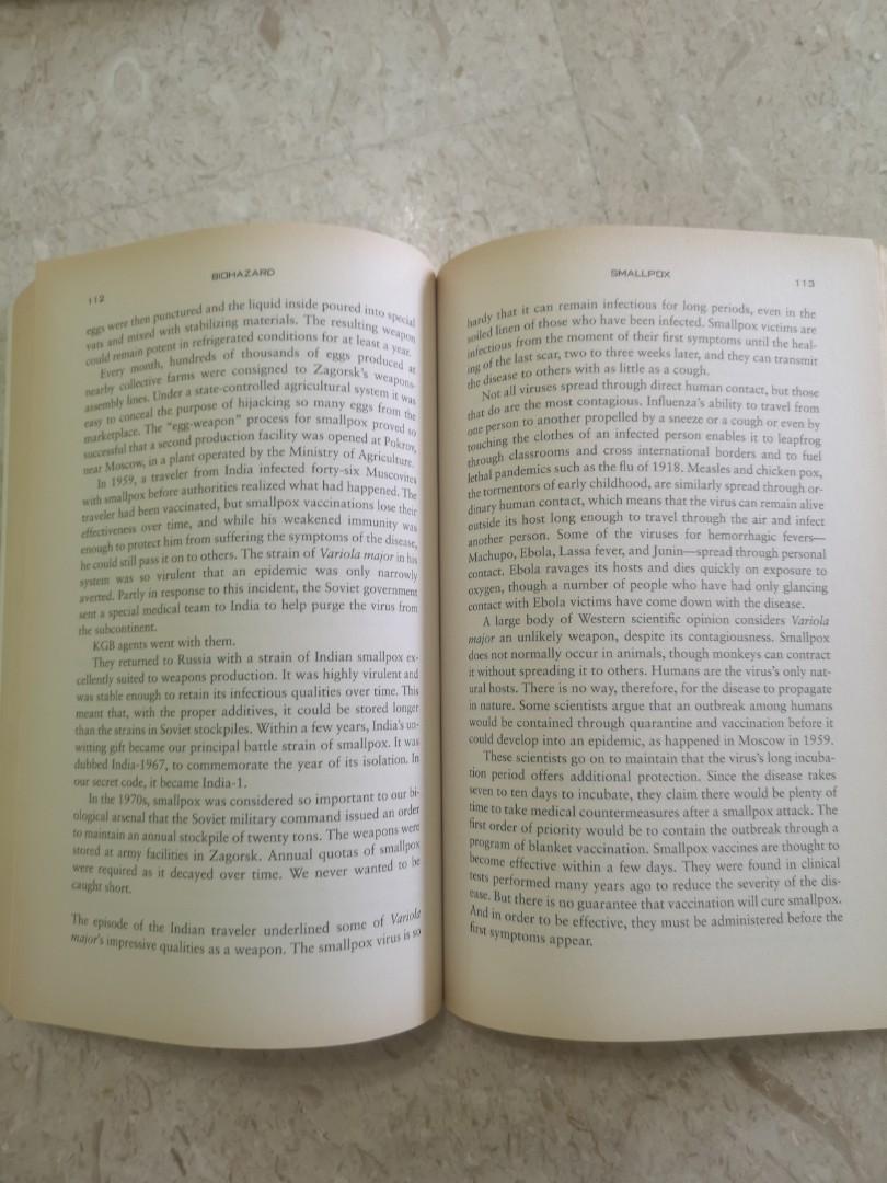 Biohazard by Ken Alibek, Hobbies & Toys, Books & Magazines, Fiction ...