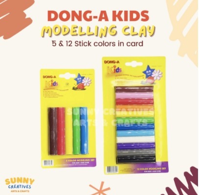 DONG-A Kids Modelling Clay | Bar Clay | Toy Clay 5 & 12 stick colors in ...