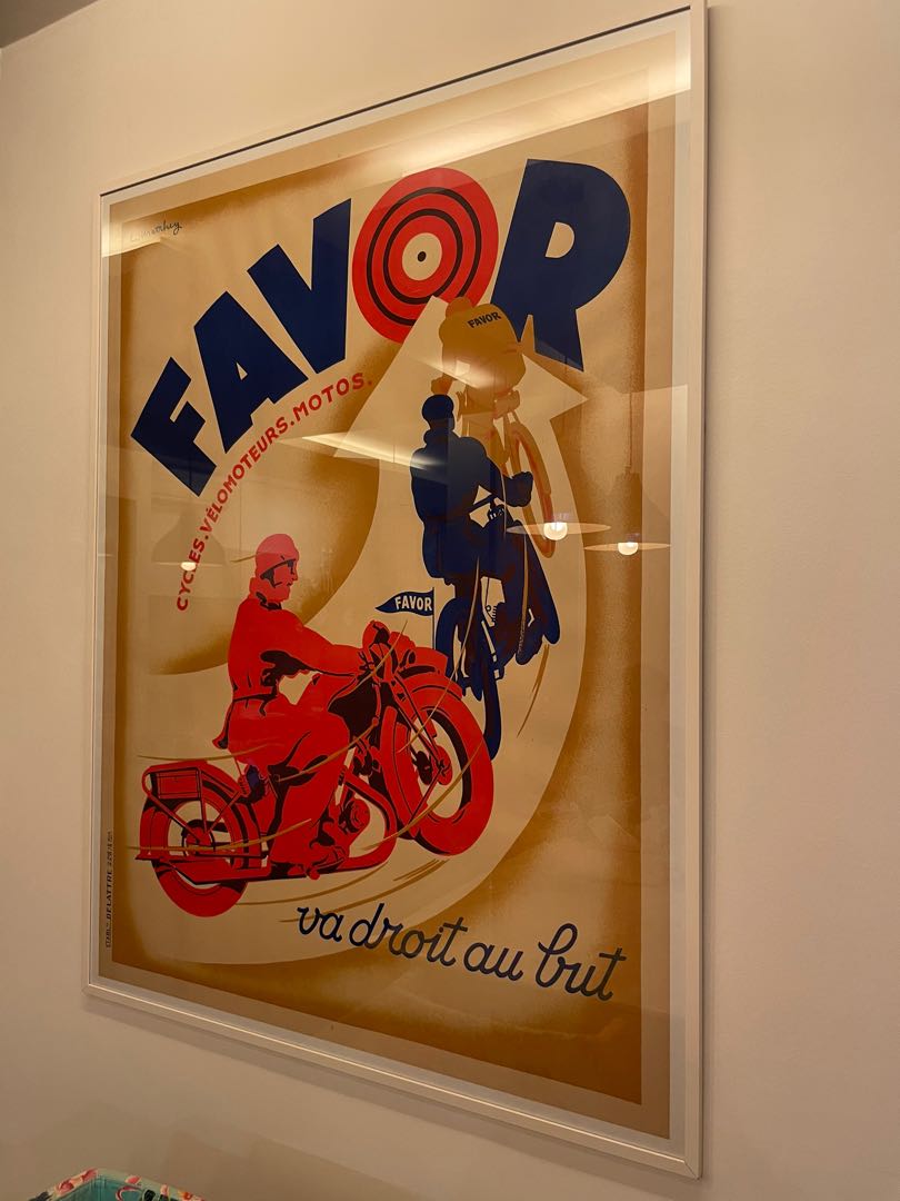 Favor, original vintage motorcycle poster, Hobbies & Toys, Stationery ...