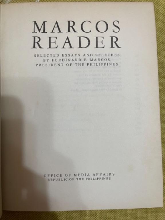 Ferdinand Marcos - Marcos Reader 1982, Hobbies & Toys, Books ...