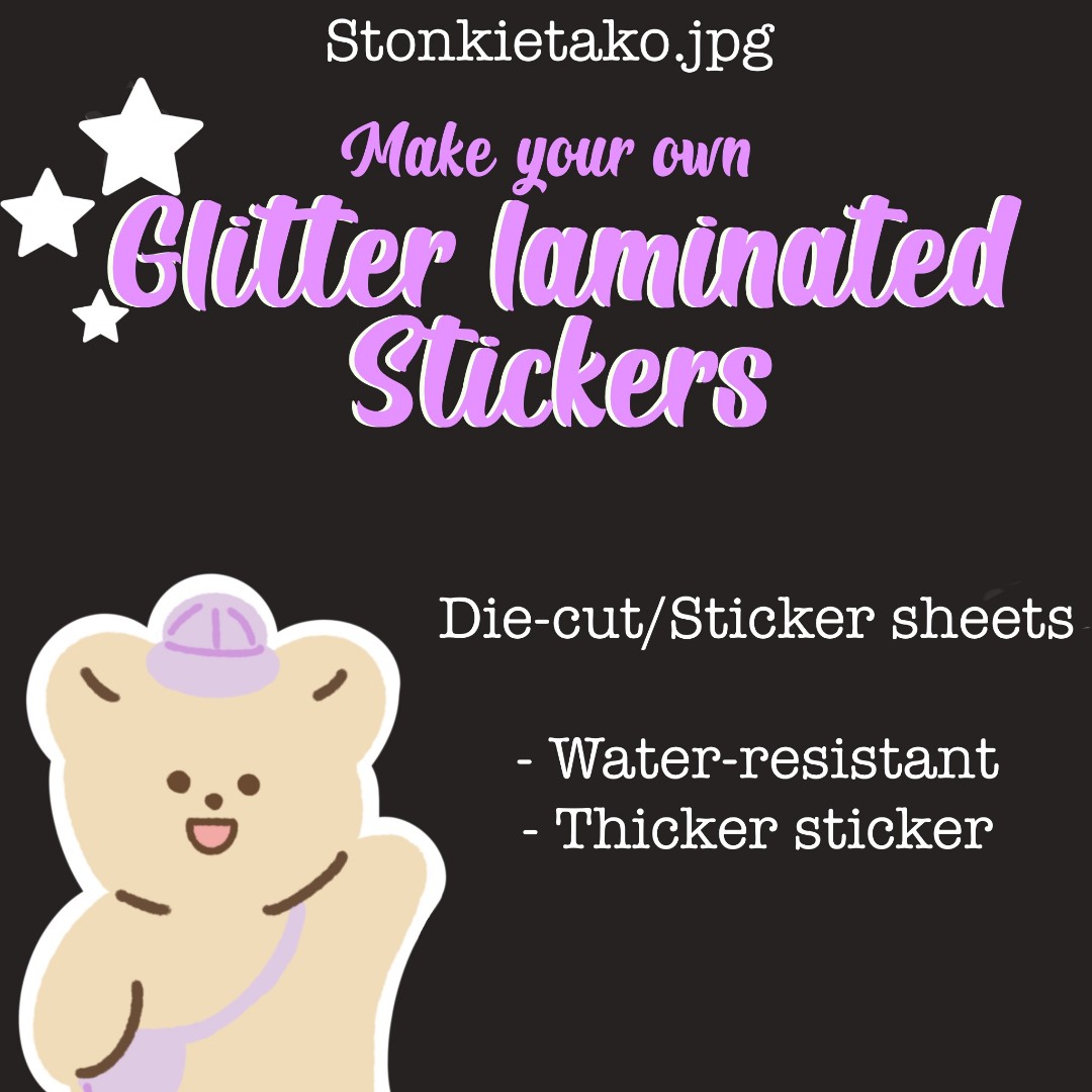 Glitter laminated stickers (Make your own), Hobbies & Toys, Stationery ...