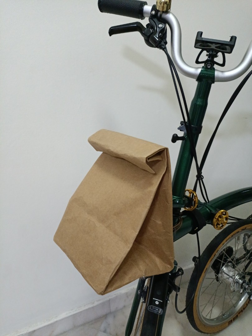 Handmade Brompton Kraft Paper Front Bag, Sports Equipment, Bicycles ...