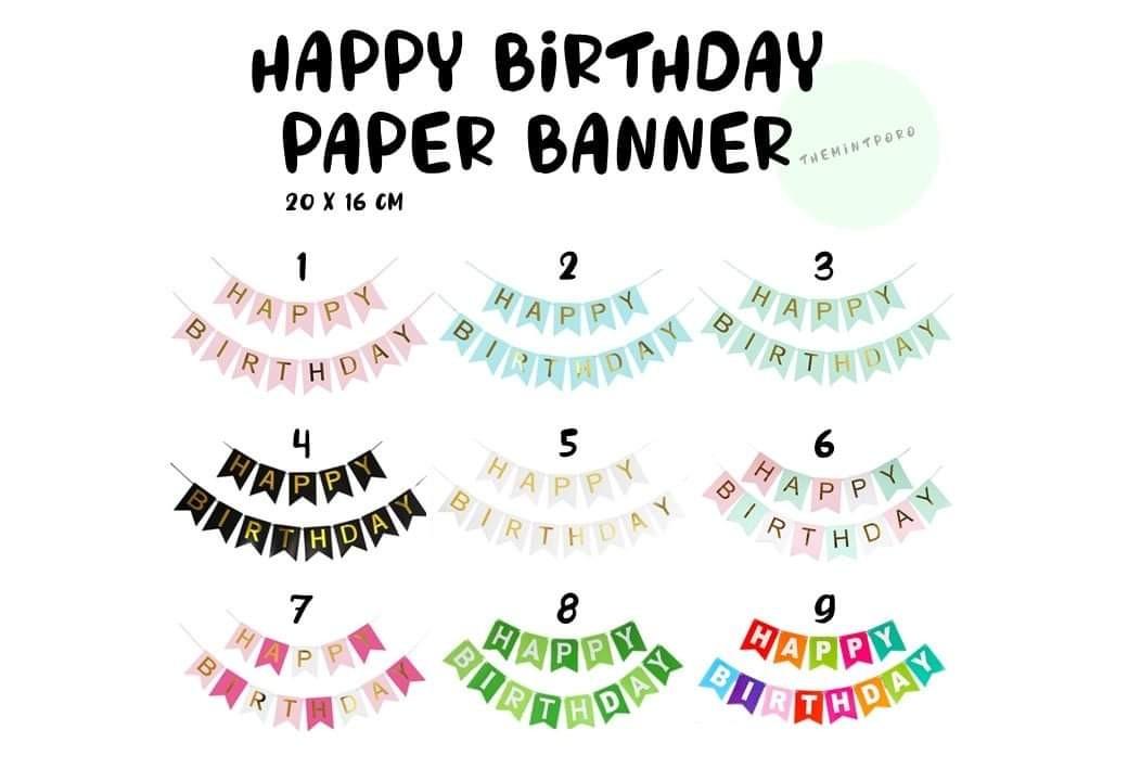 Happy Birthday Paper Banner, Hobbies & Toys, Stationery & Craft ...