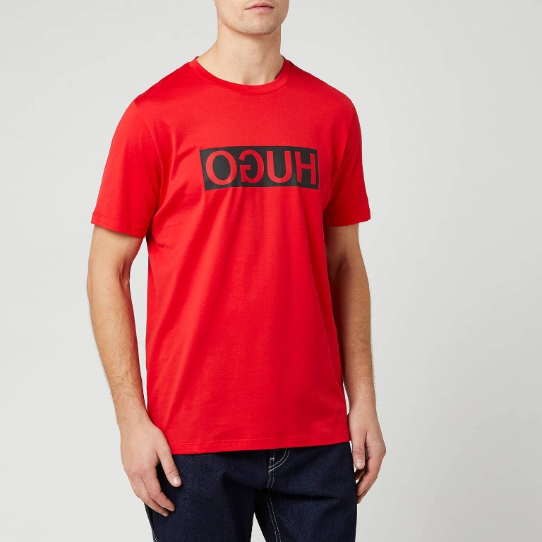 Hugo Boss Reverse Logo Red Men's T-Shirt, Men's Fashion, Tops & Sets ...