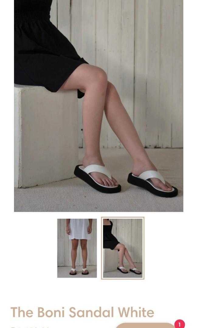 Kees Boni Platform Sandals in White, Women's Fashion, Footwear, Flats ...