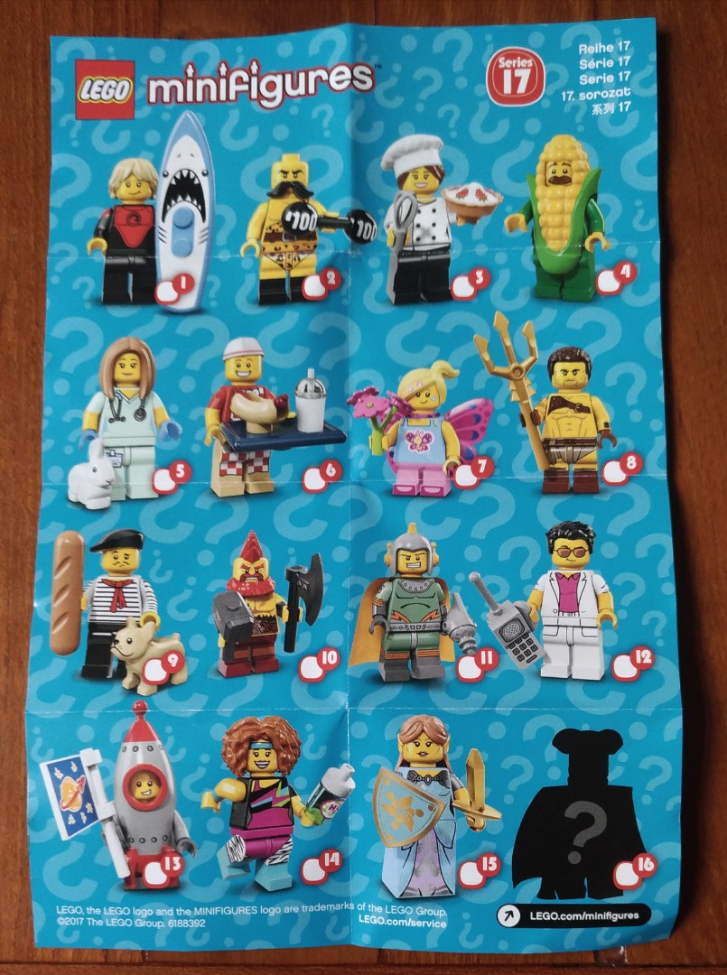 Lego 71018 Series 17 Collectable minifigures 巳開袋確定人仔款式 (全套16款) 連底板 說明書 ...