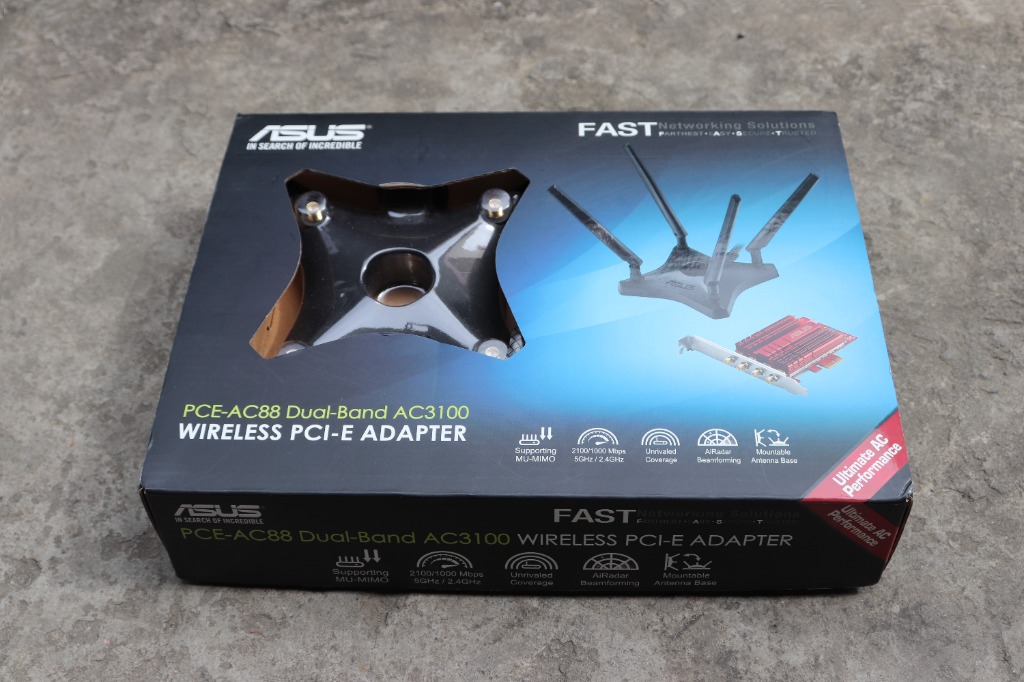 Lightly Used - ASUS PCE-AC88 Dual-Band 4x4 AC3100 WiFi PCIe adapter ...