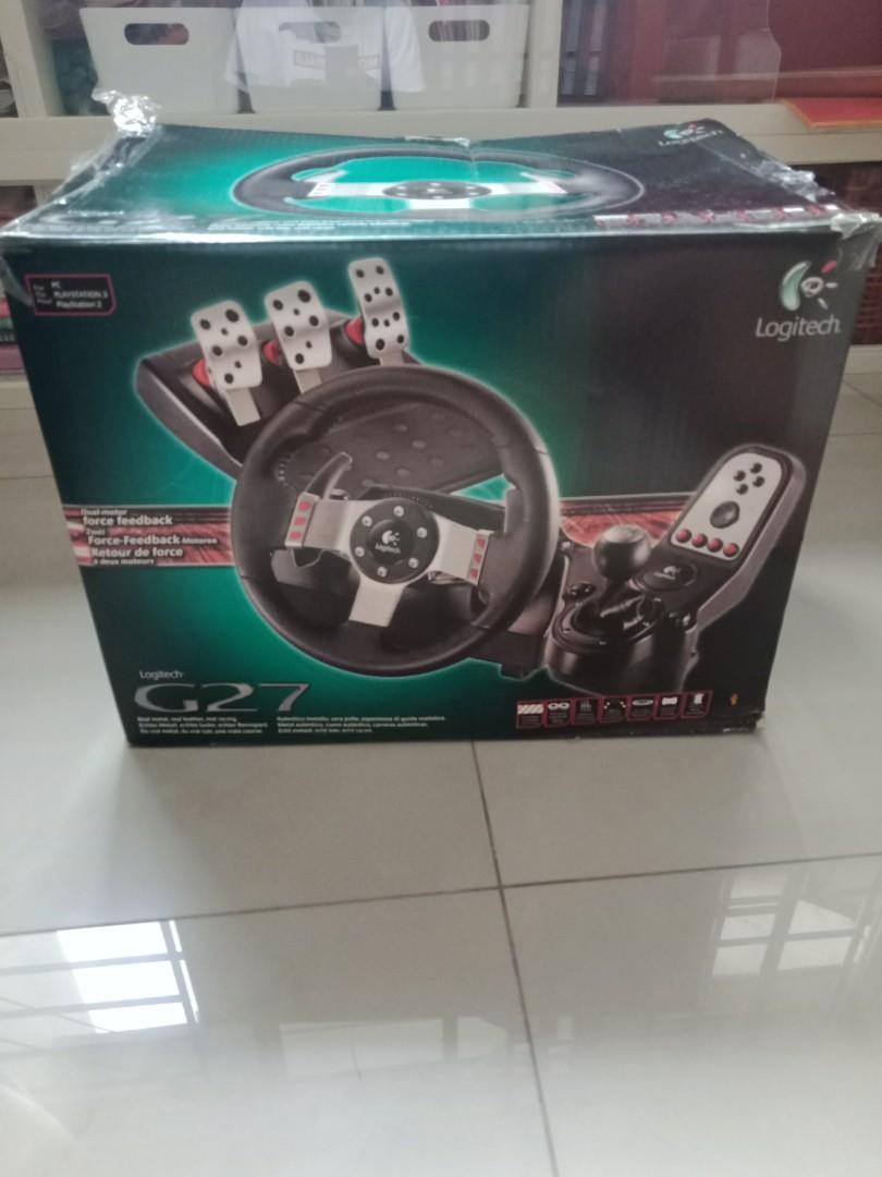 Logitech G27 racing controller for PS with free game, Video Gaming ...