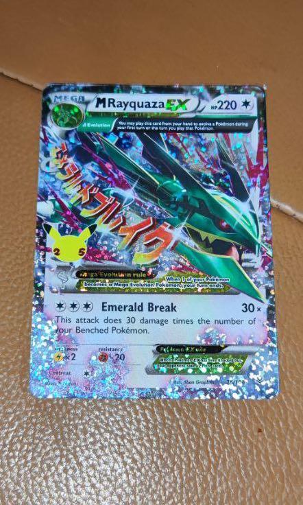 M Rayquaza EX 25th Anniversary Celebrations pokemon, Hobbies & Toys, Toys & Games on Carousell
