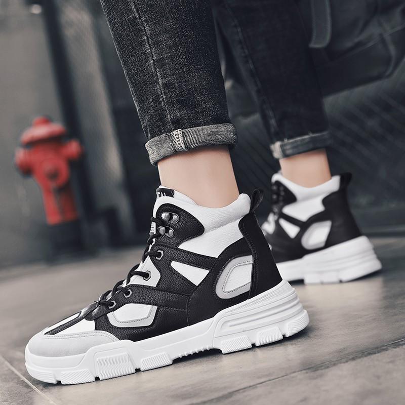 Mens black& white high cut shoes, Men's Fashion, Footwear, Sneakers on ...