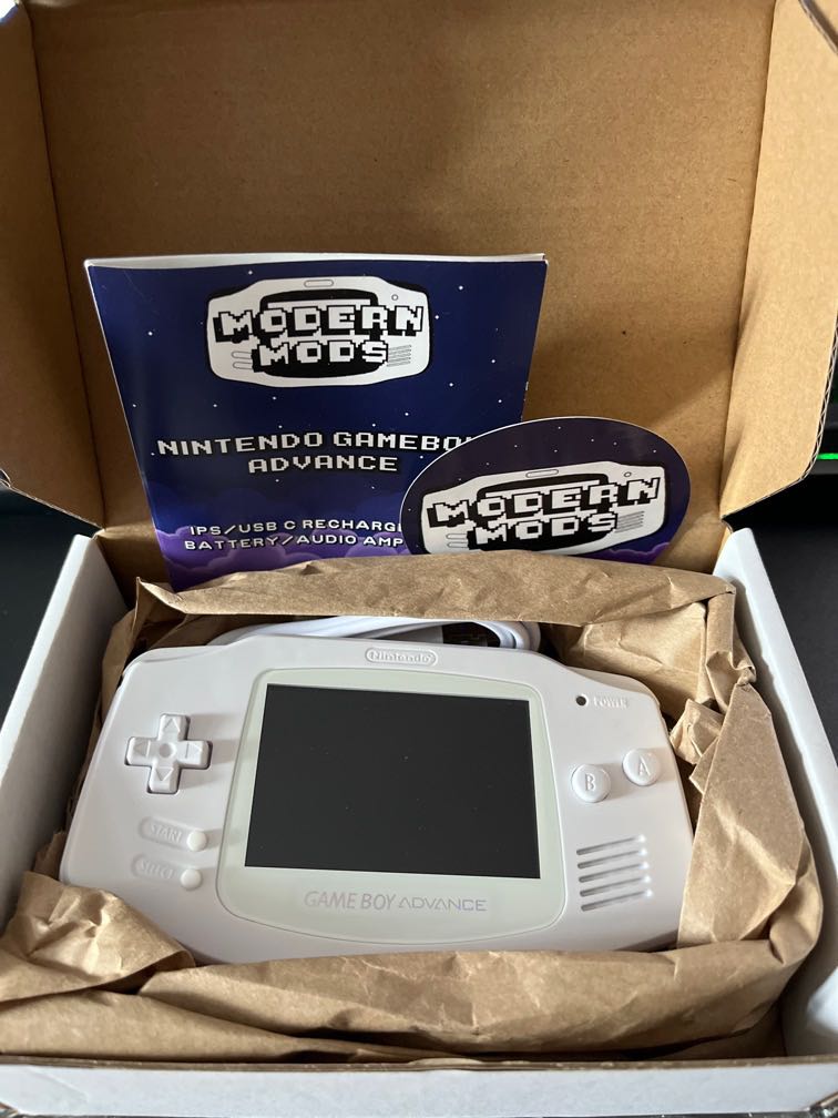 Modded GBA pure white, Video Gaming, Video Game Consoles, Nintendo on ...